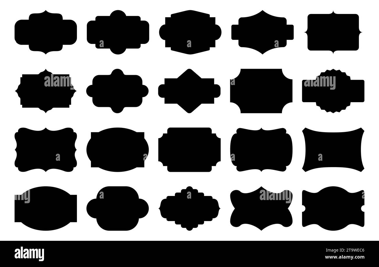 Set of vintage ornate labels Black and White Stock Photos & Images - Alamy