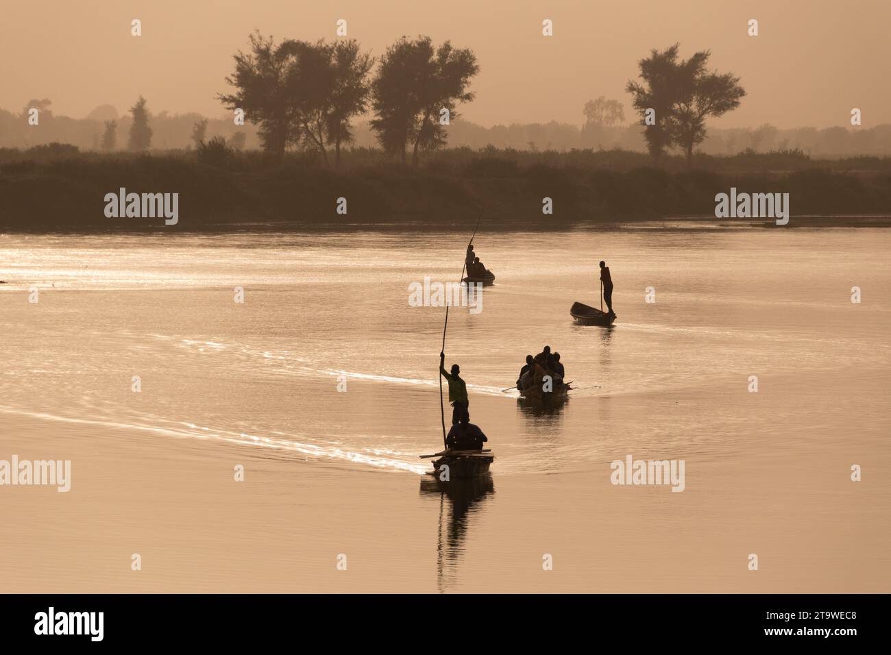 Logone river, the natural border between Chad and Cameroon Stock Photo ...