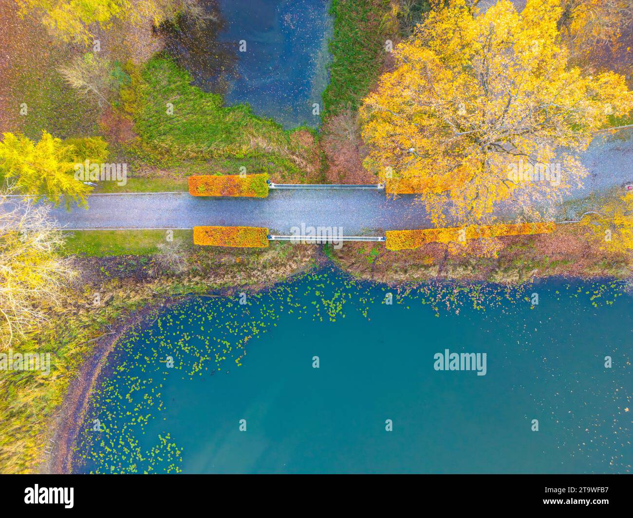 Beautiful travel or tourism style look down aerial of pedestrian foot ...