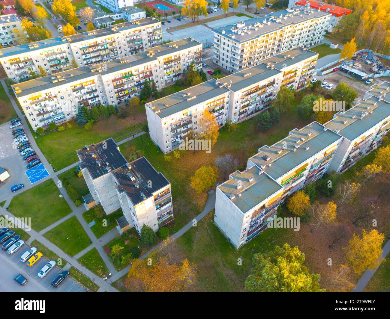 Aerial view blocks tenement houses hi-res stock photography and images ...