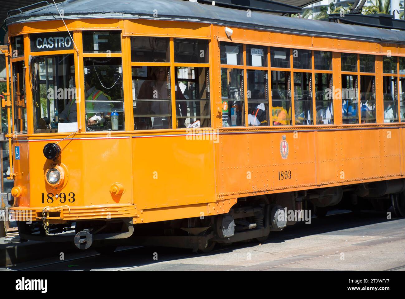 Trolley at Stop in San Francisco Stock Photo - Alamy