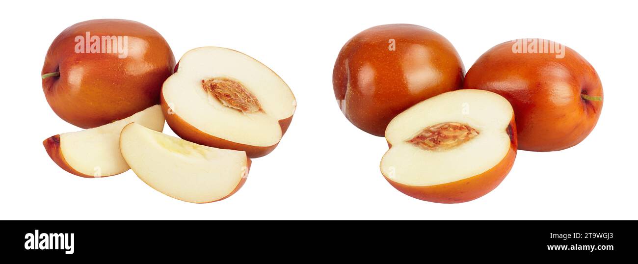 jujube or chinese date isolated on white background with full depth of ...