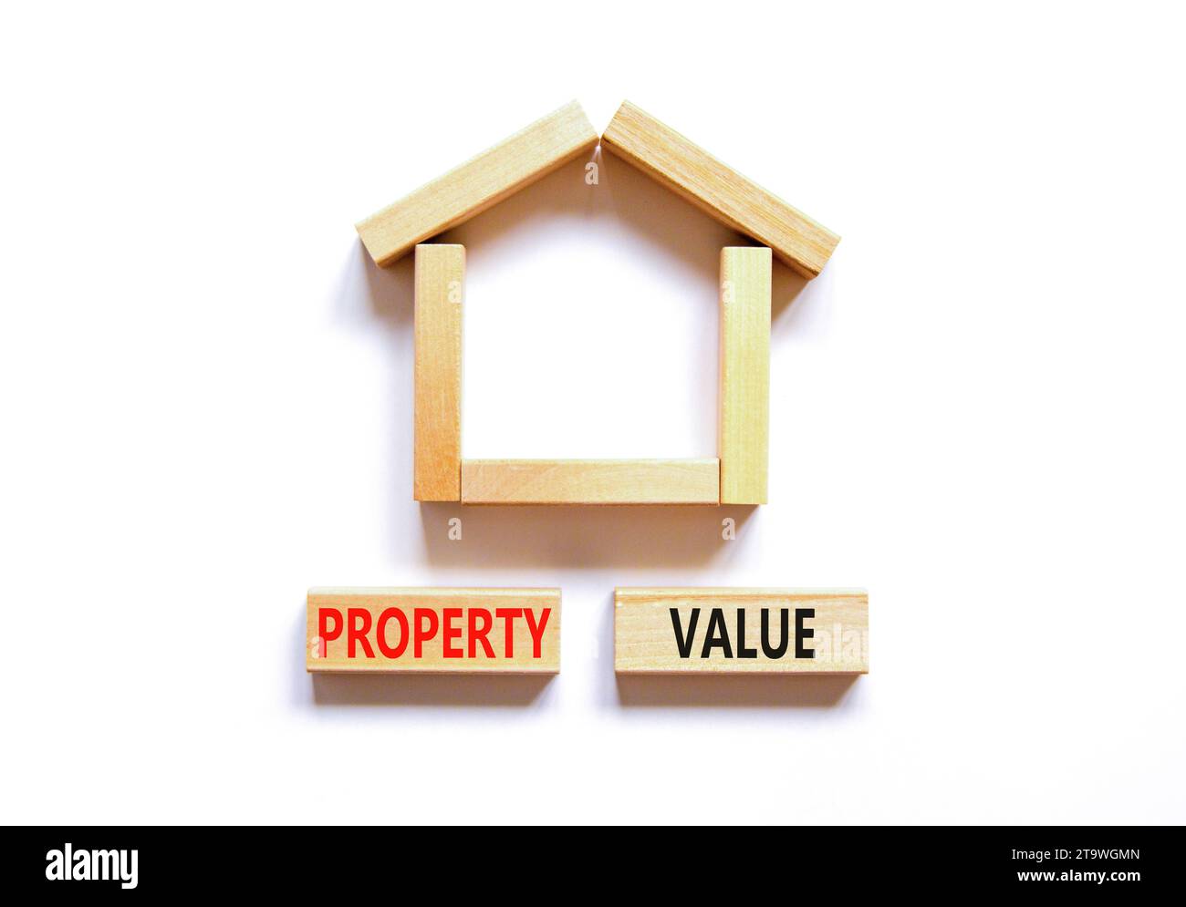 Property value symbol. Concept words Property value on beautiful wooden ...