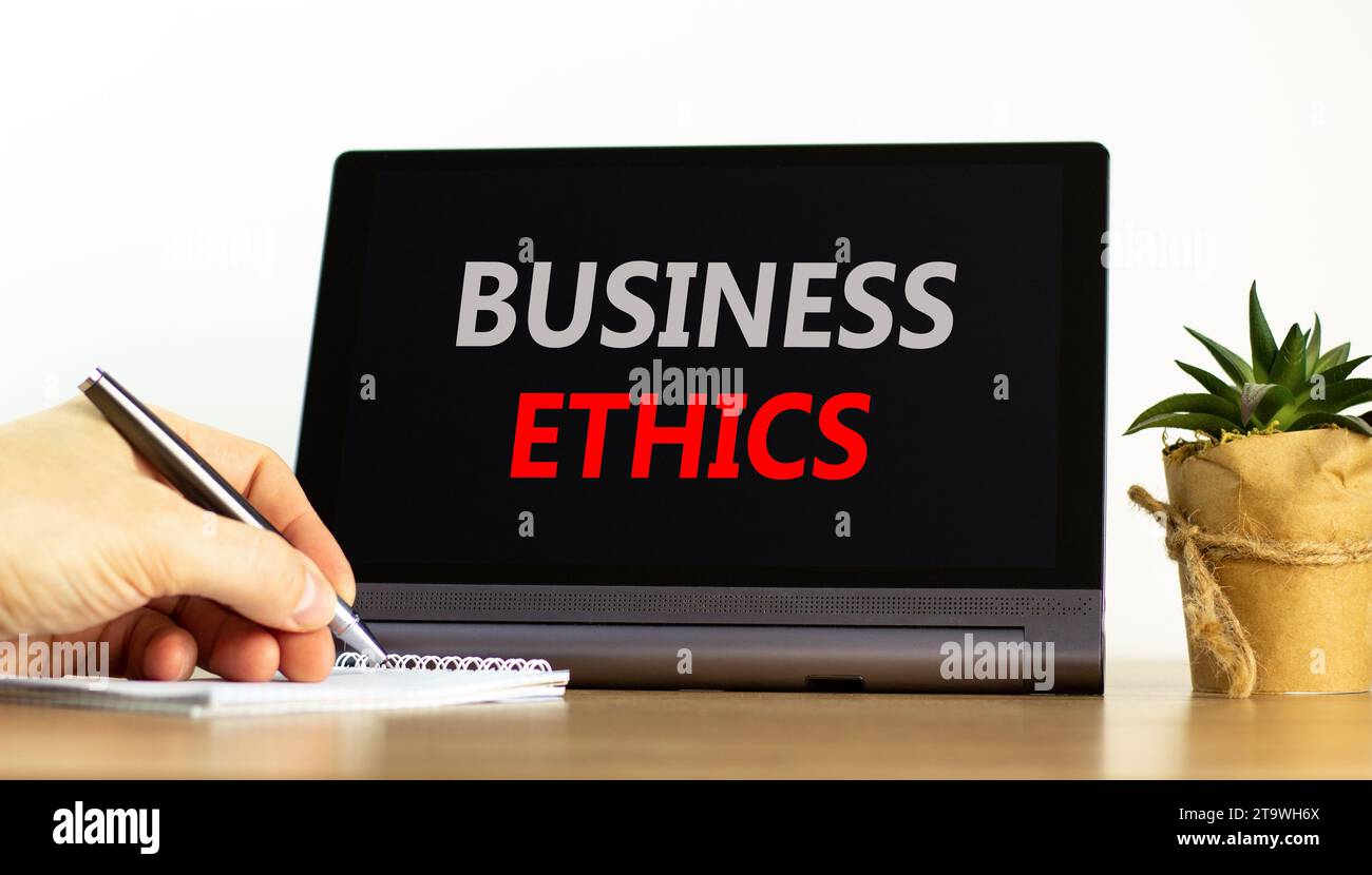 Business ethics symbol. Concept words Business ethics on beautiful ...