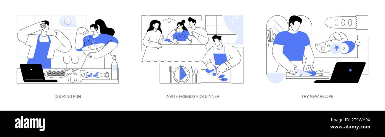 Dinner at home isolated cartoon vector illustrations se Stock Vector Image & Art - Alamy