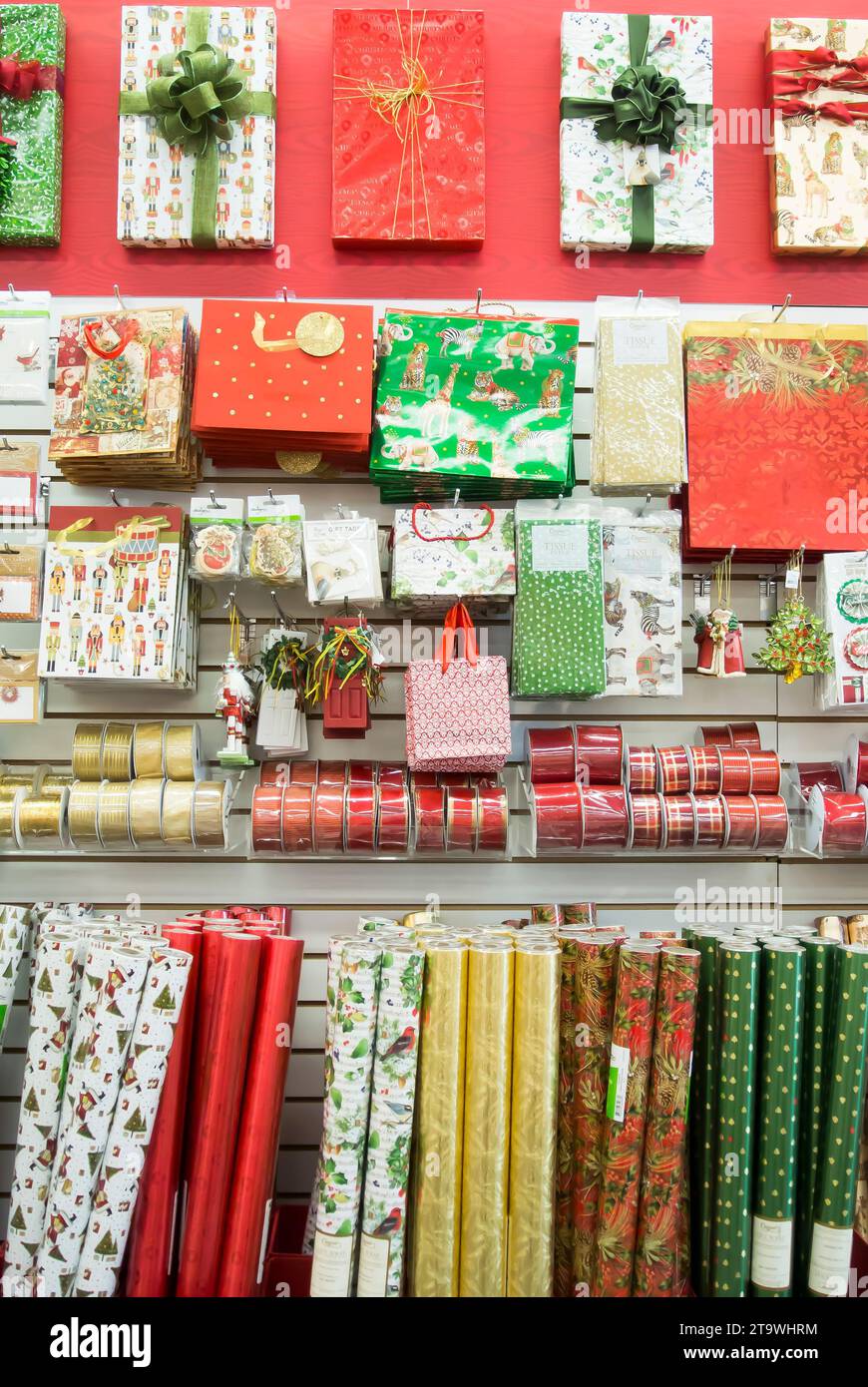 Christmas Wrapping Supplies on Display for Sale During Holiday Season ...