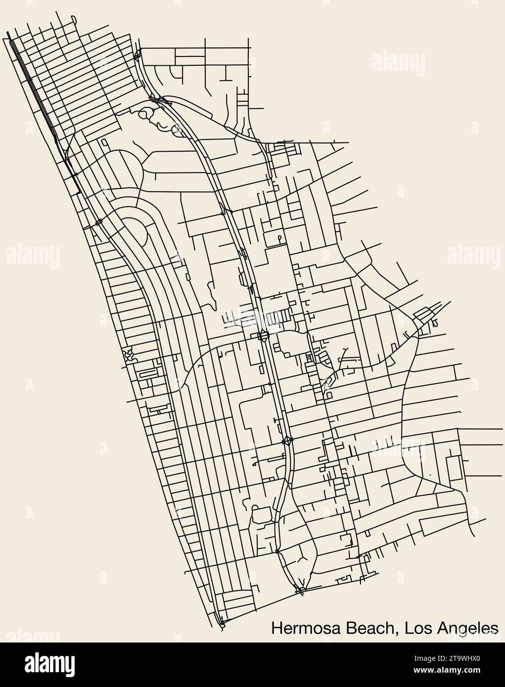 Street roads map of the CITY OF HERMOSA BEACH, LOS ANGELES CITY COUNCIL ...