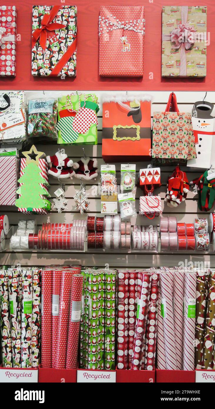 Christmas Wrapping Supplies on Display for Sale During Holiday Season ...