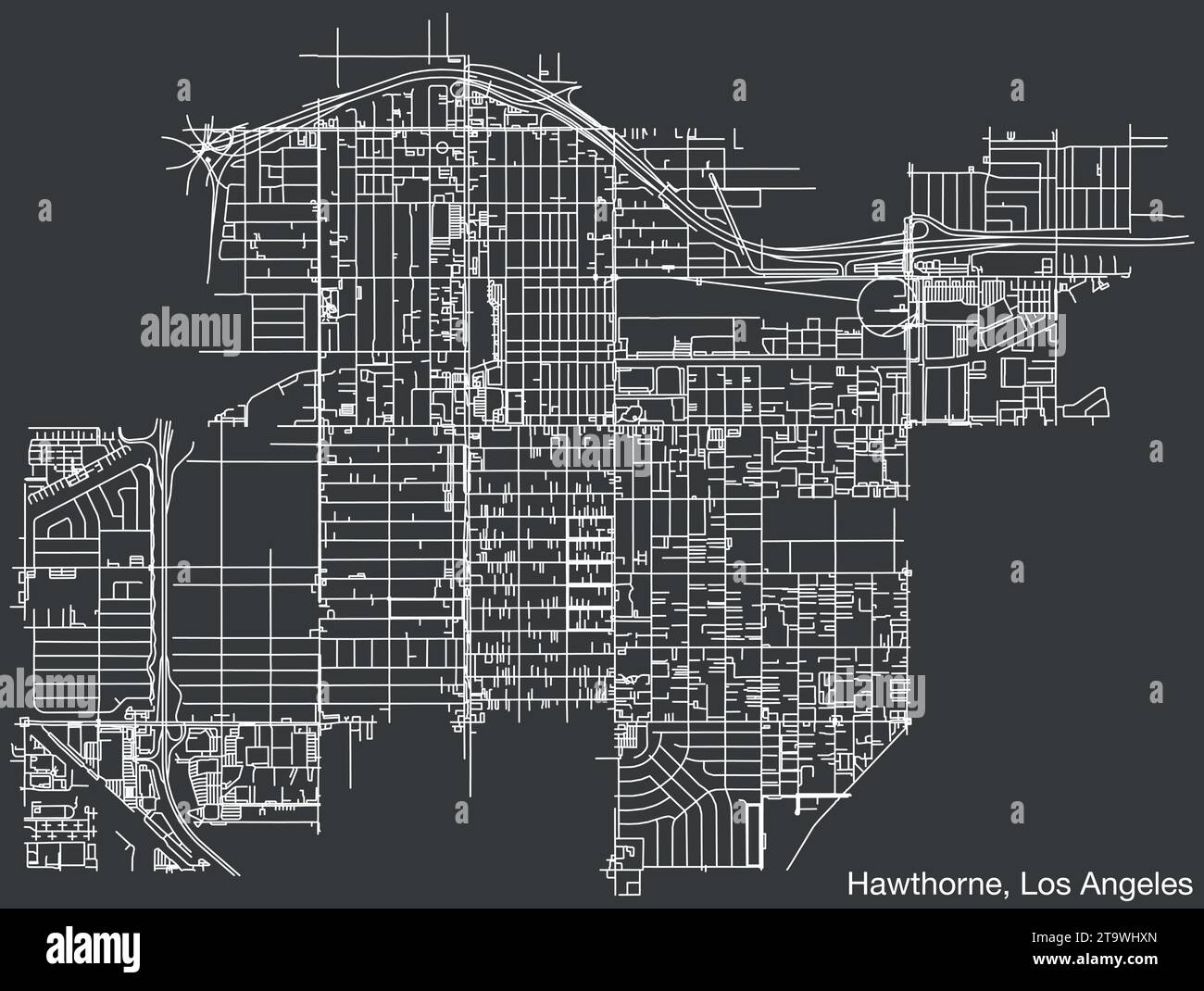 Street roads map of the CITY OF HAWTHORNE, LOS ANGELES CITY COUNCIL ...