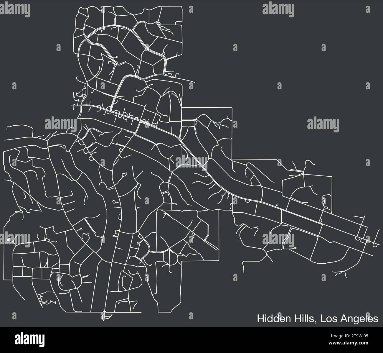 Street roads map of the CITY OF HIDDEN HILLS, LOS ANGELES CITY COUNCIL ...