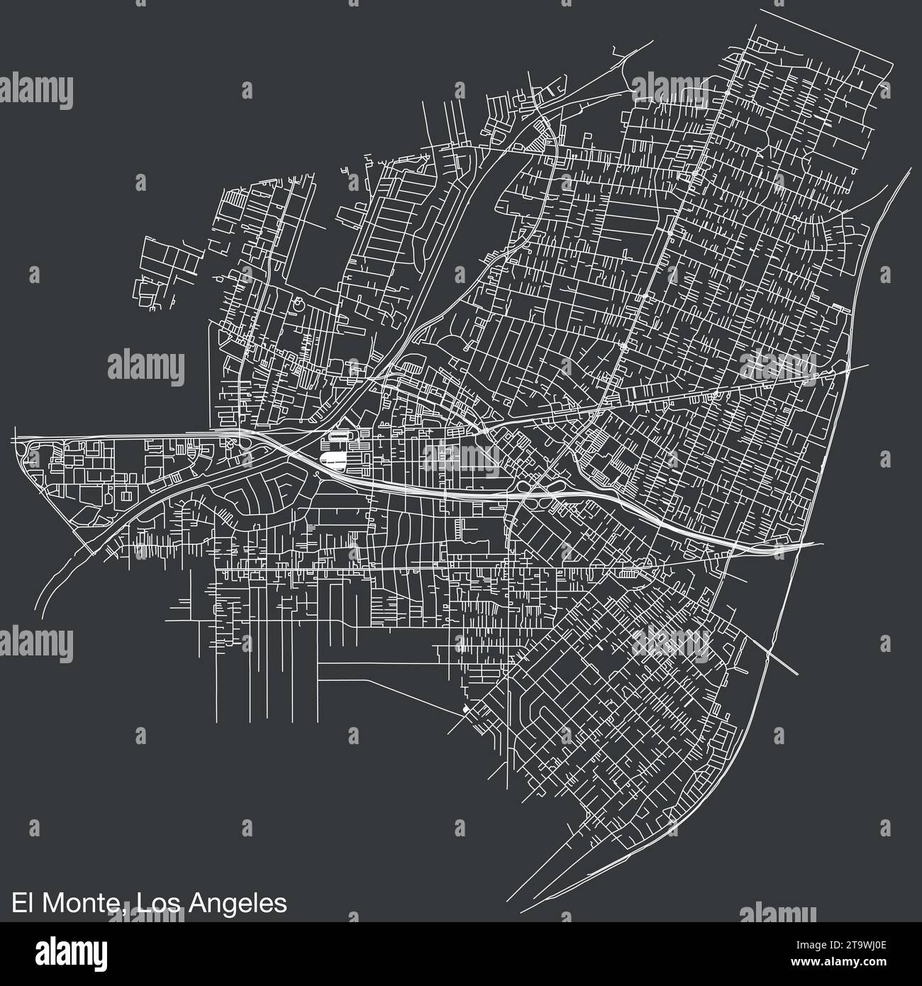 Street roads map of the CITY OF EL MONTE, LOS ANGELES CITY COUNCIL ...