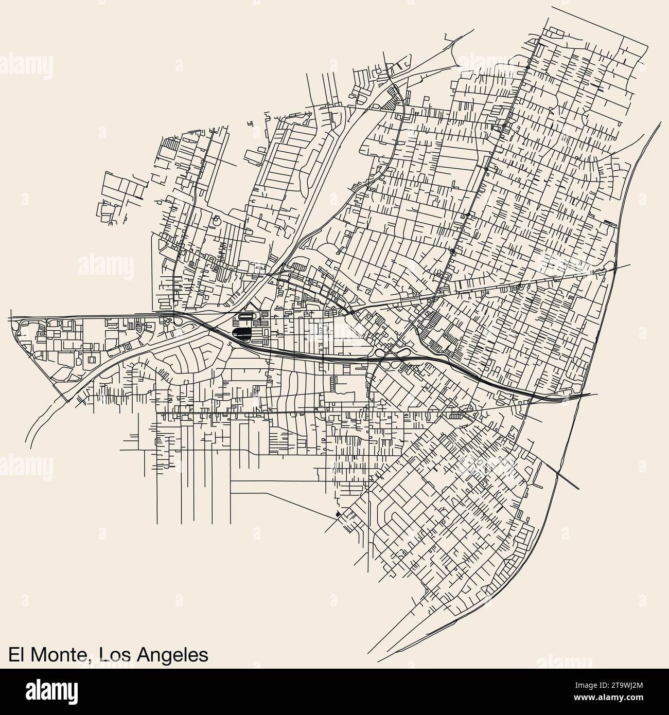 Street roads map of the CITY OF EL MONTE, LOS ANGELES CITY COUNCIL ...