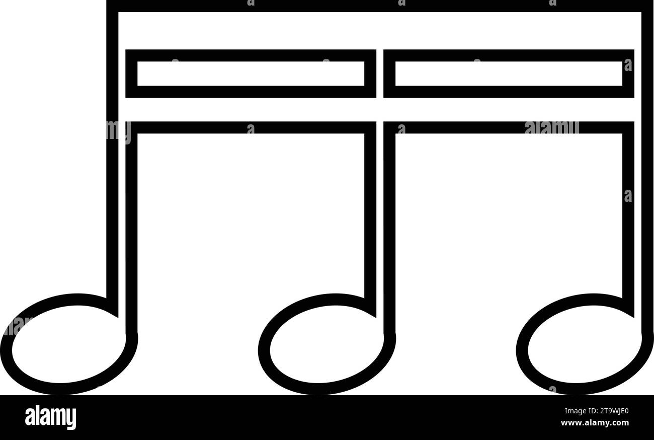 Music note line icon, Music key symbol. song bites. sound tone notes ...
