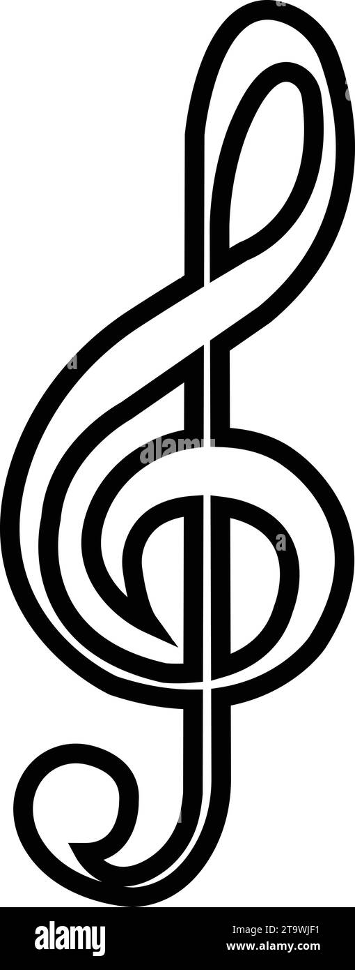 Music note line icon, Music key symbol. song bites. sound tone notes ...