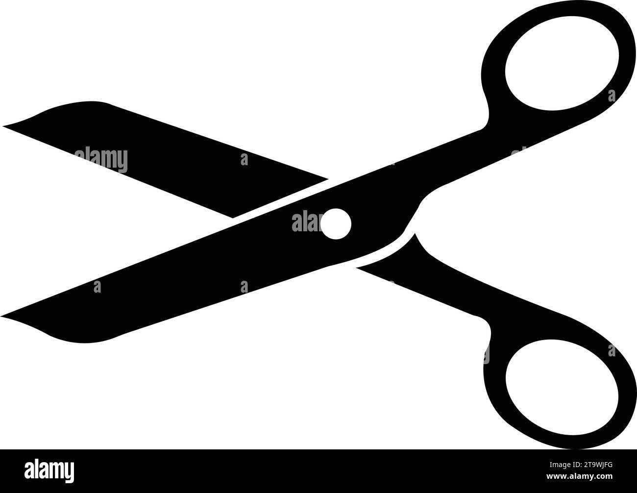 Scissor sign. Flat icon style. Scissors black on transparent background ...