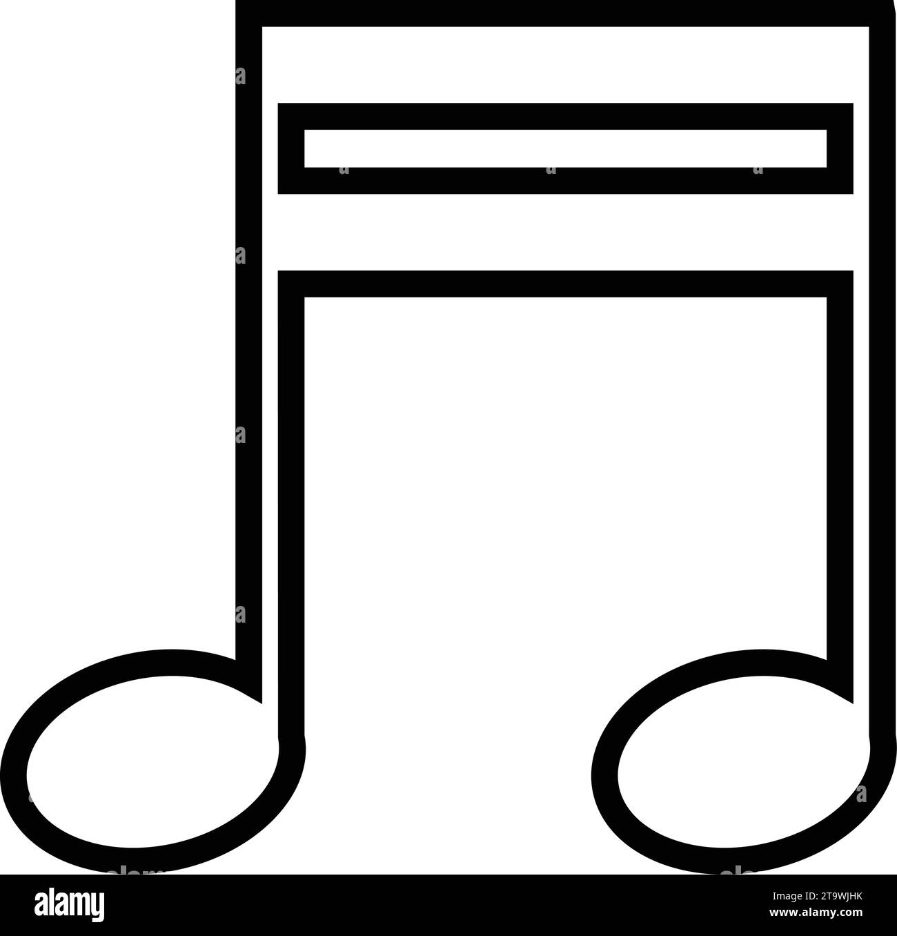 Music note line icon, Music key symbol. song bites. sound tone notes ...