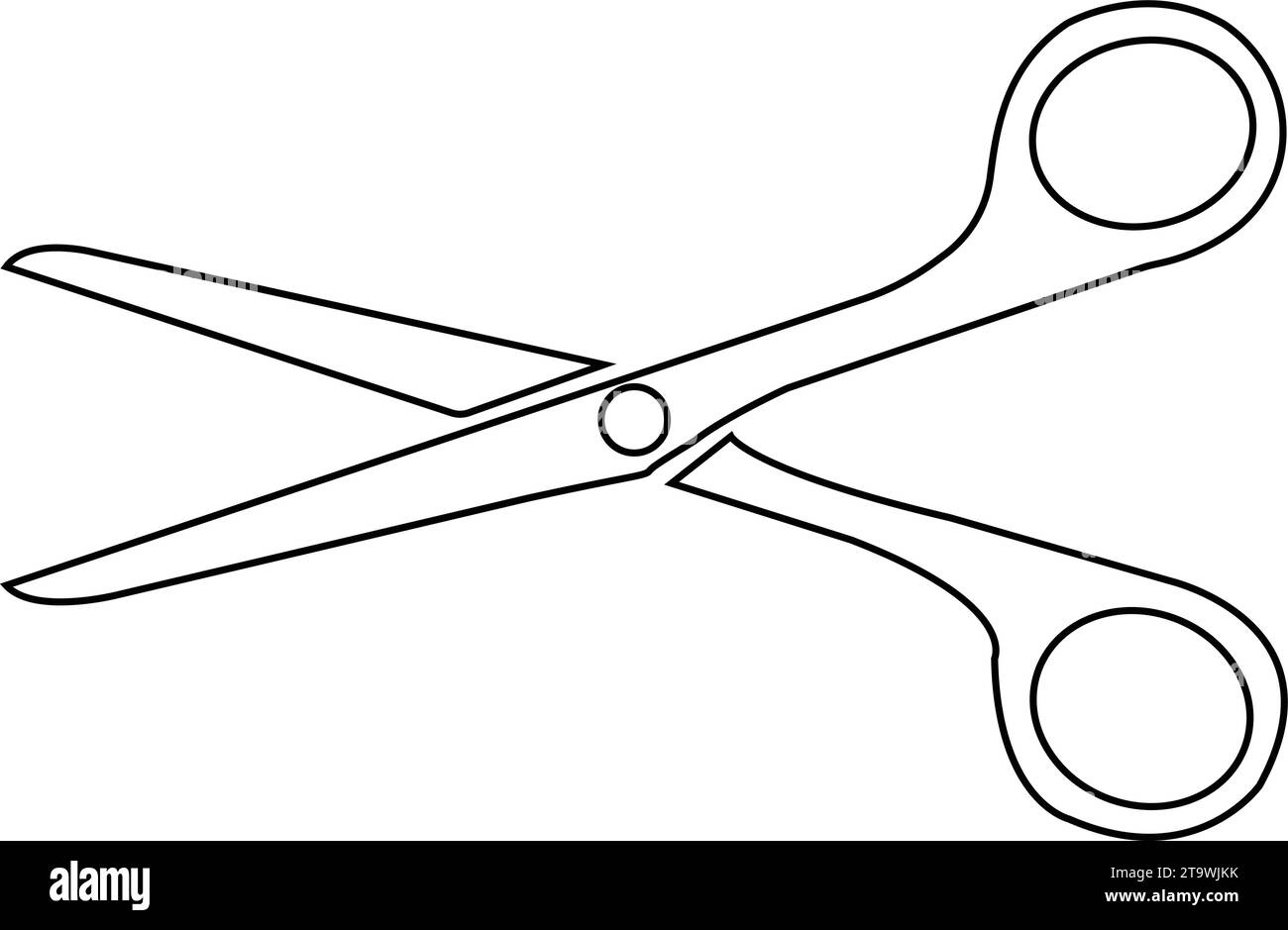 Scissor sign. Line or outline icon style. Scissors black on transparent ...