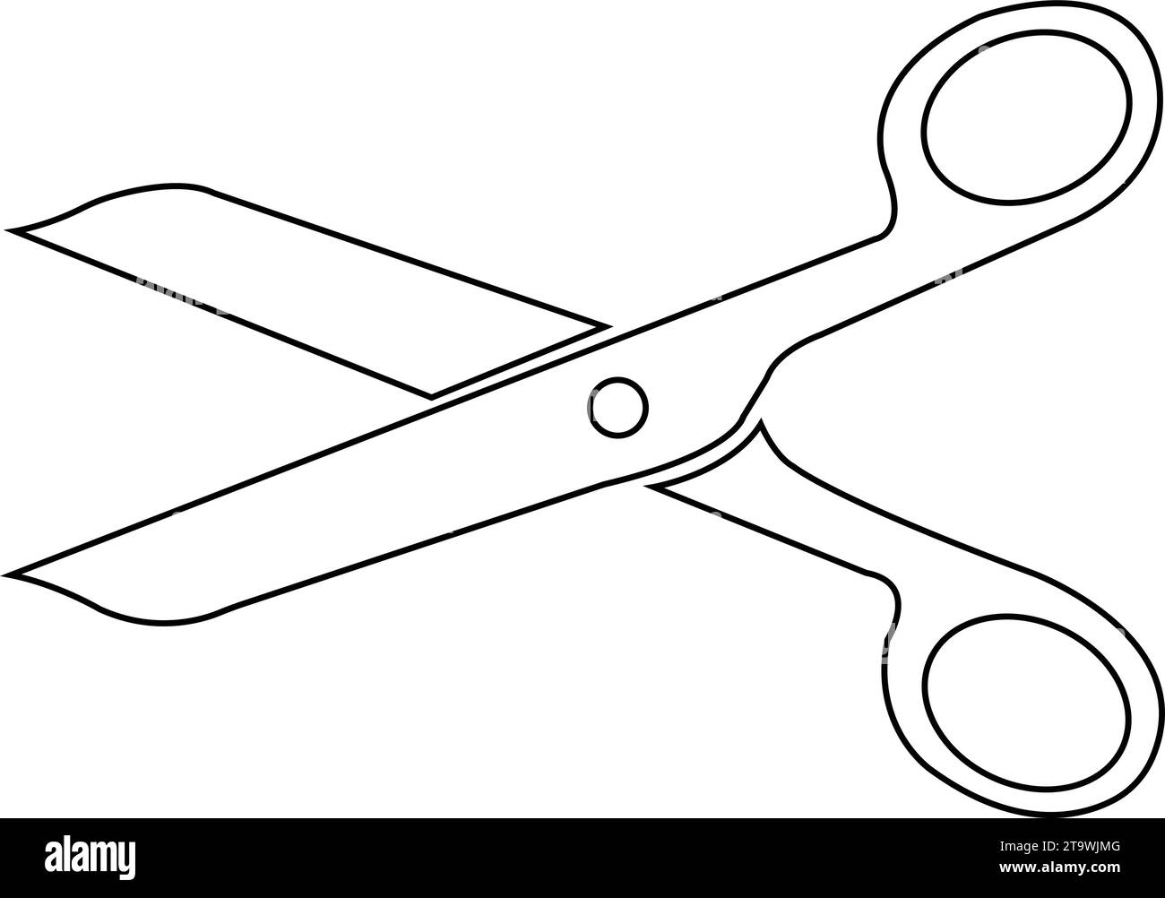Scissor sign. Line or outline icon style. Scissors black on transparent ...