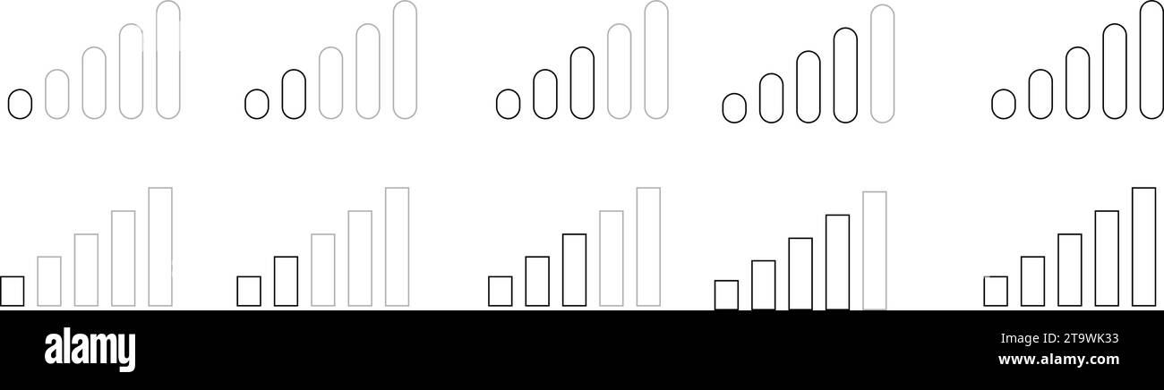 WiFi wireless internet signal line icon symbol set. Connect of network collection. Bar of ...