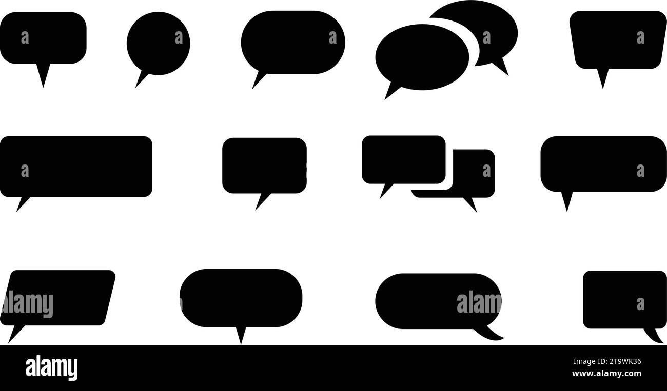 Flat Speech Bubble set. Talk bubble group. Speak bubble text, chatting ...