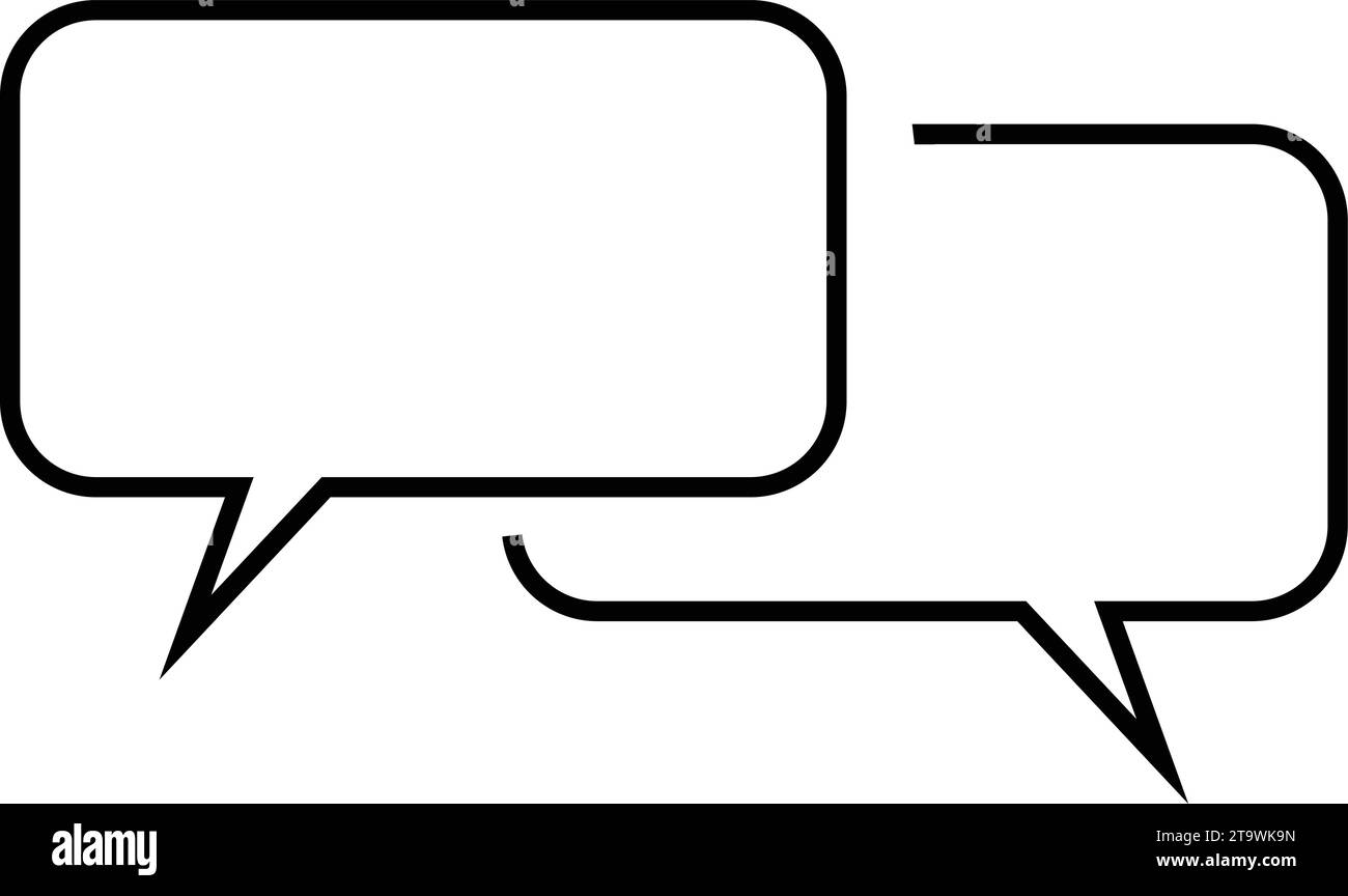 Line Speech Bubble. Talk bubble. Speak bubble text, chatting box, Empty ...