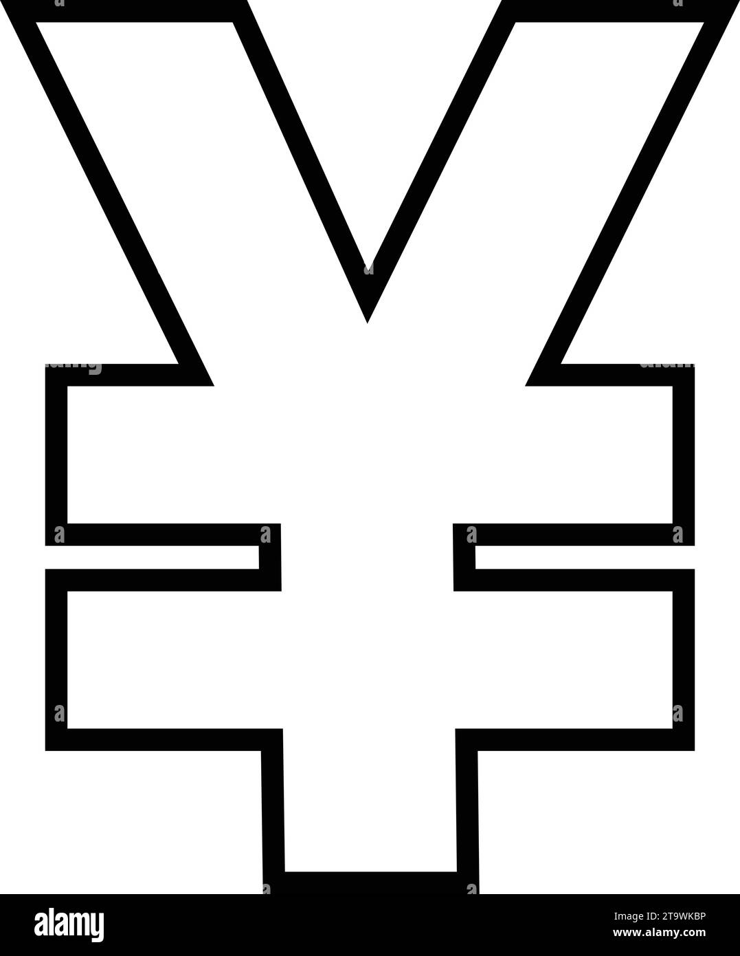 Yen or Yuan currency sign symbol. China and Japan money line icon vector. Currency exchange ...