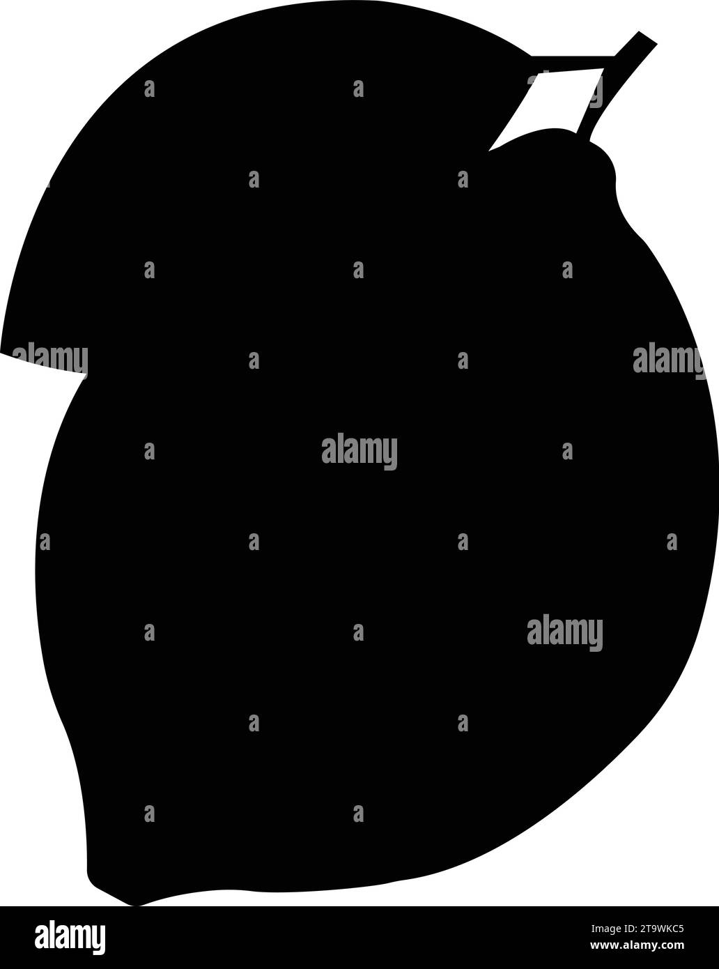 Lemon leaf icon flat Black and White Stock Photos & Images - Alamy