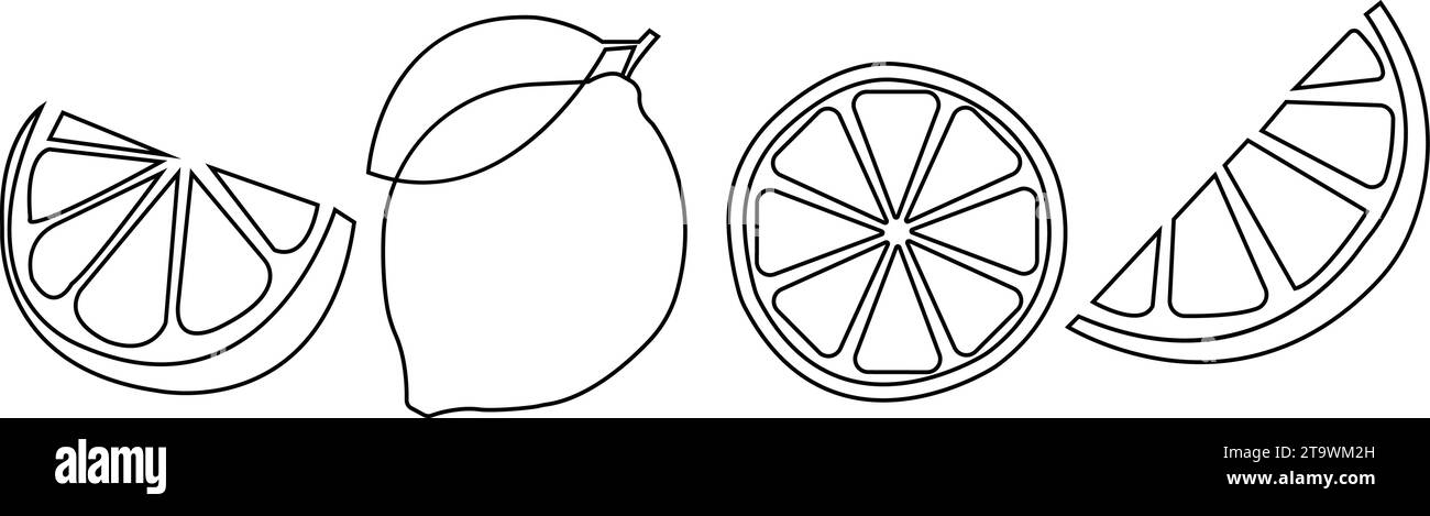 Fruits realistic set green Stock Vector Images - Alamy