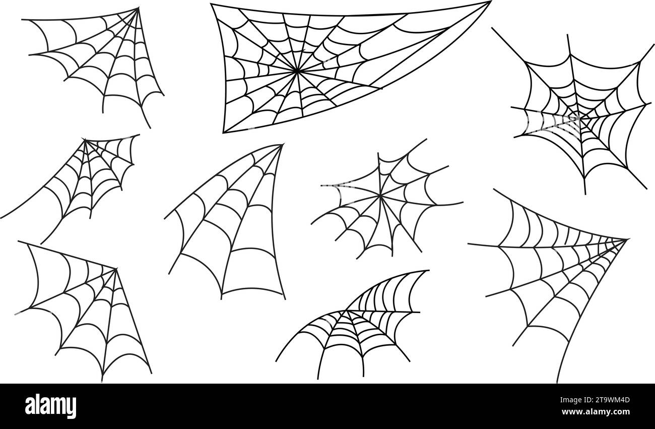 Cobweb realistic set scary Cut Out Stock Images & Pictures - Alamy