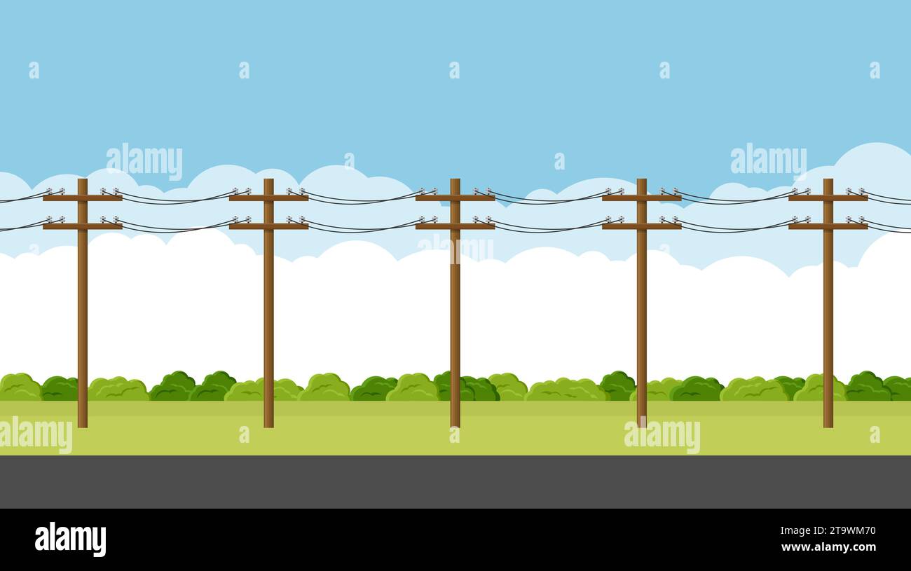 High voltage overhead electricity cables Stock Vector Images - Alamy