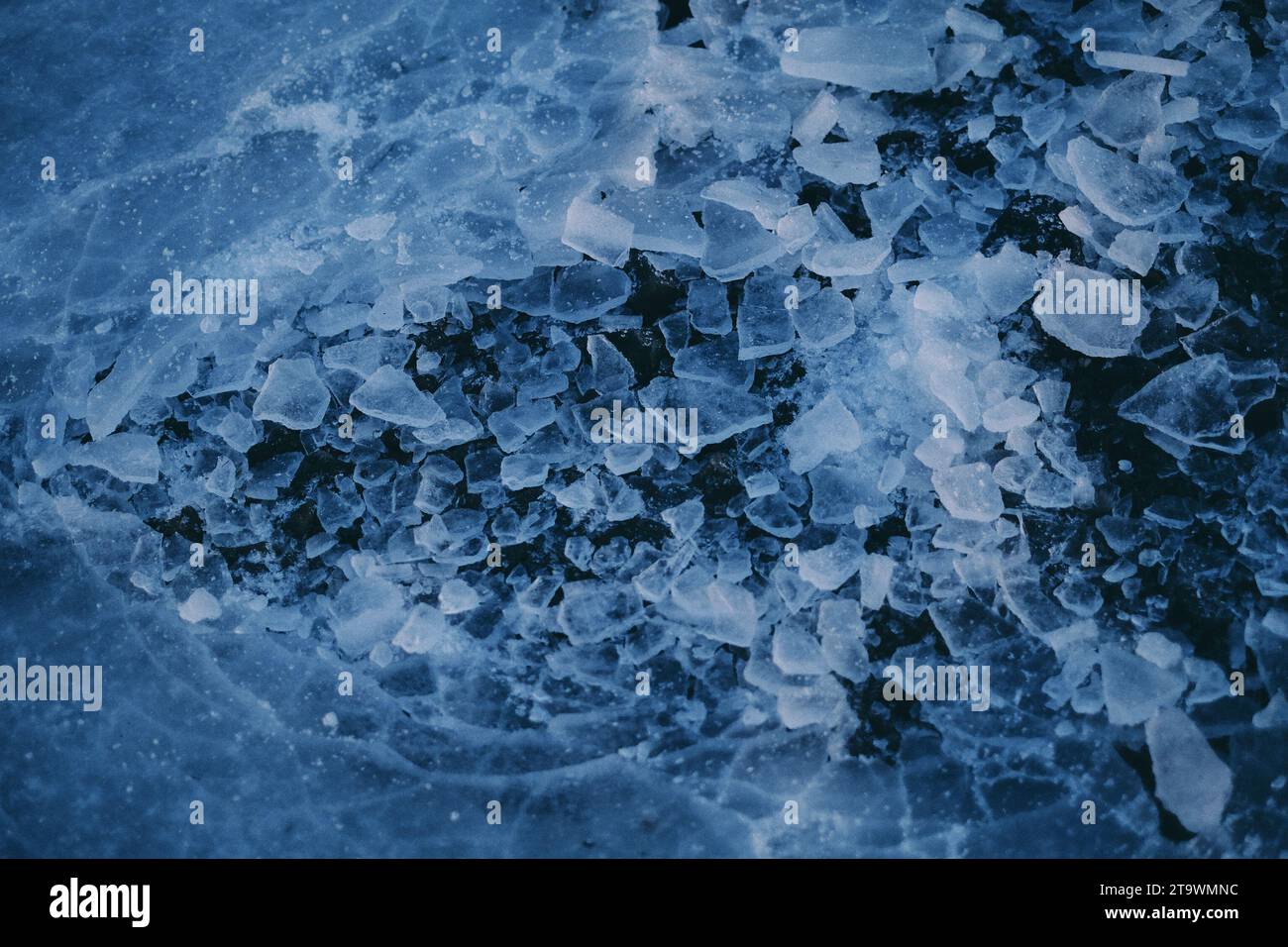 Broken blue ice abstract Stock Photo - Alamy