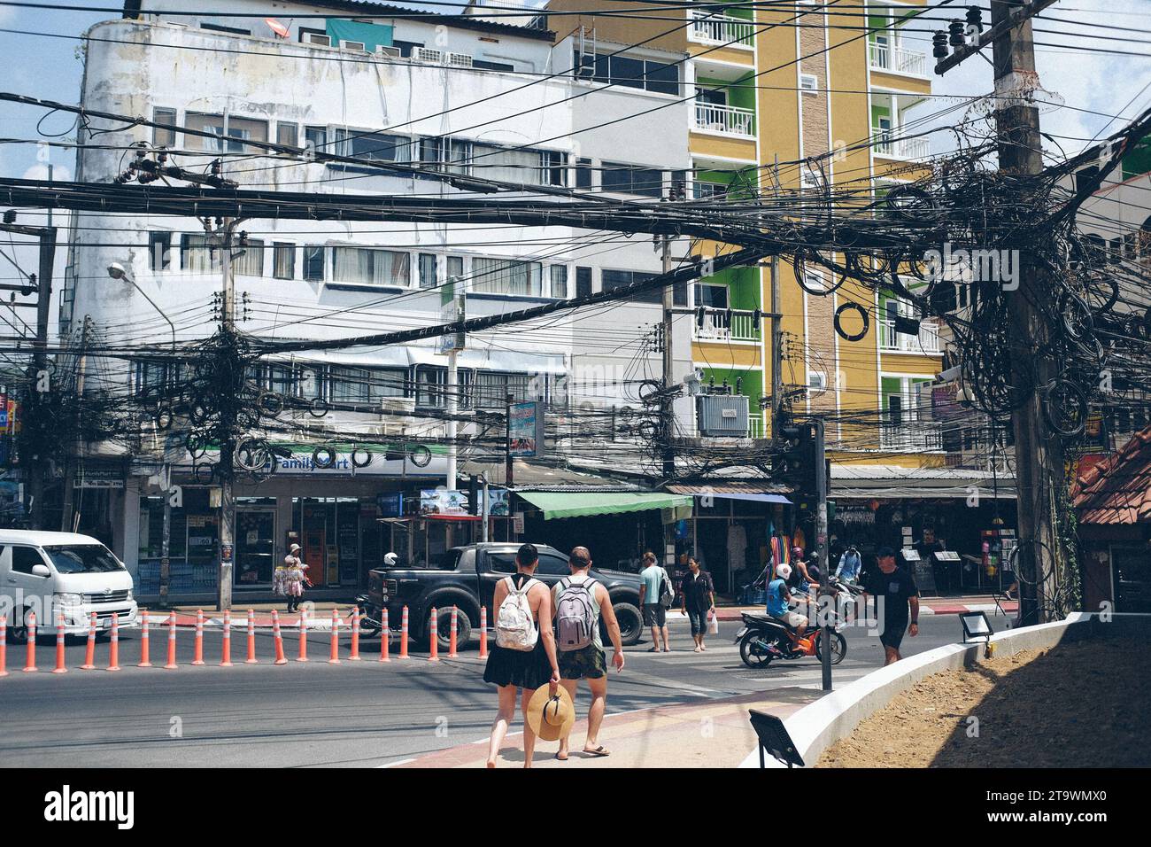 Electrical wires on intersection Stock Photo - Alamy