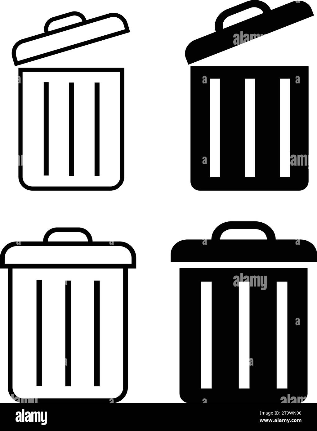 Collection trash can. Set Delete icon-garbage, rubbish basket, Group ... Collection trash can. Set Delete icon-garbage, rubbish basket, Group ...