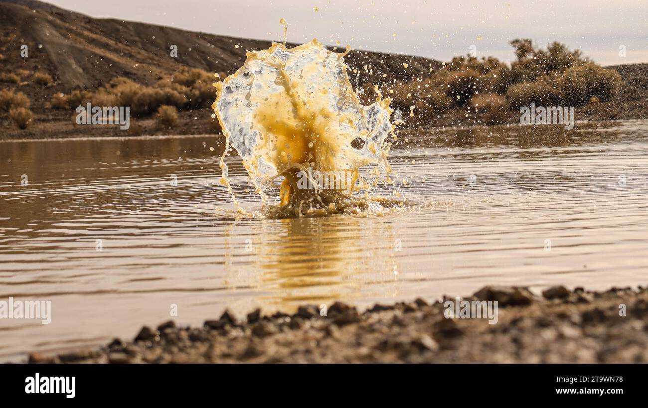 Water Splashing Mojave Desert Stock Photo - Alamy