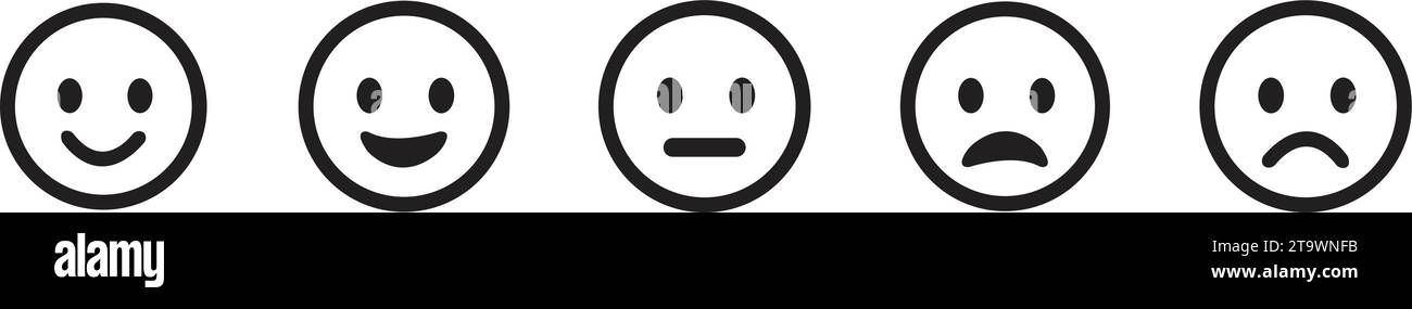 Happy and sad feeling faces emoticon .Set of different facial ...