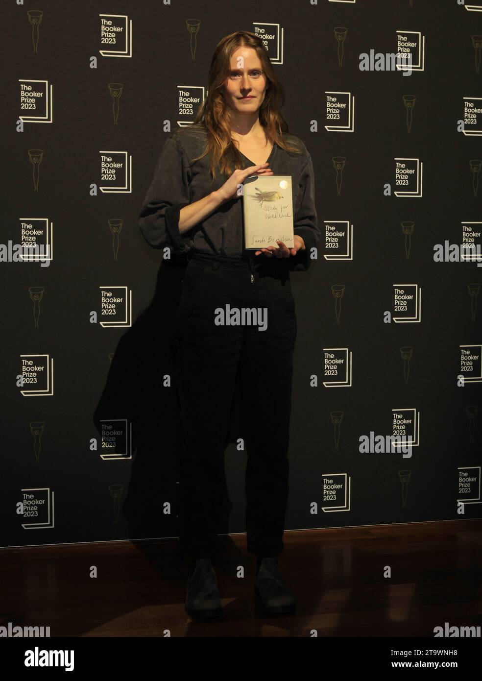 London, UK. Sarah Bernstein poses with her novel Study for Obedience as ...