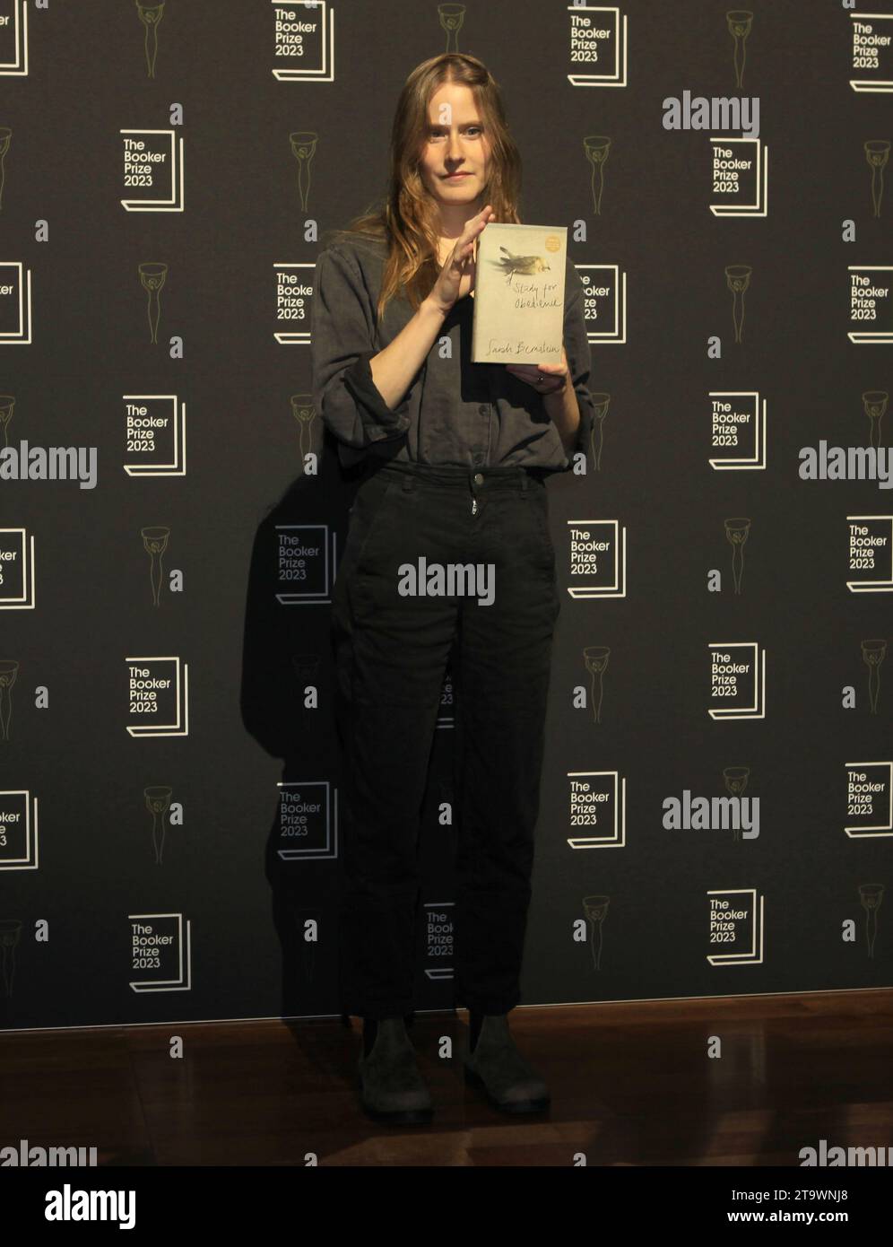 London, UK. Sarah Bernstein poses with her novel Study for Obedience as ...