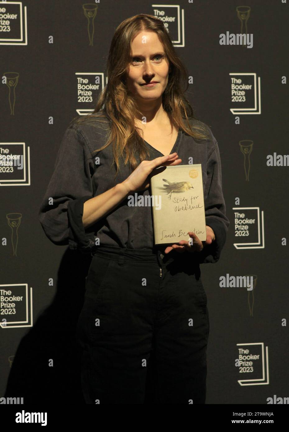 London, UK. Sarah Bernstein poses with her novel Study for Obedience as ...