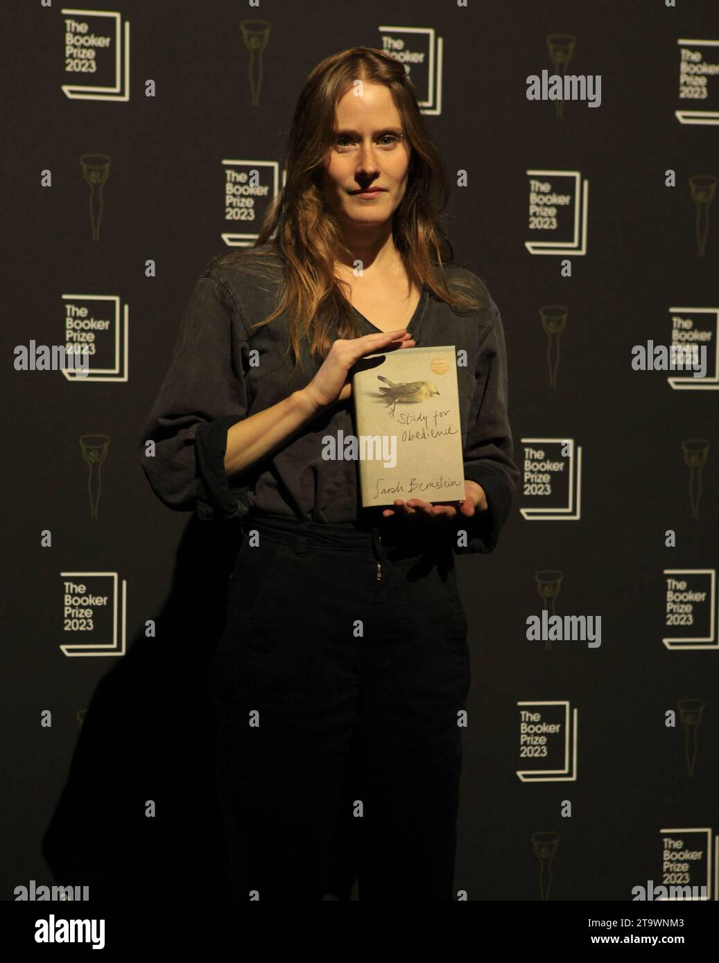 London, UK. Sarah Bernstein poses with her novel Study for Obedience as ...