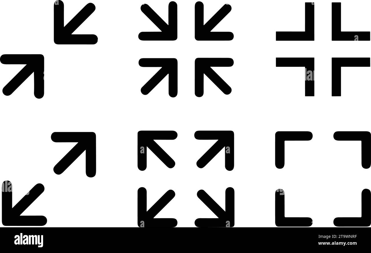 Maximize And Minimize Screen Buttons Icon Set Full Screen Enter And