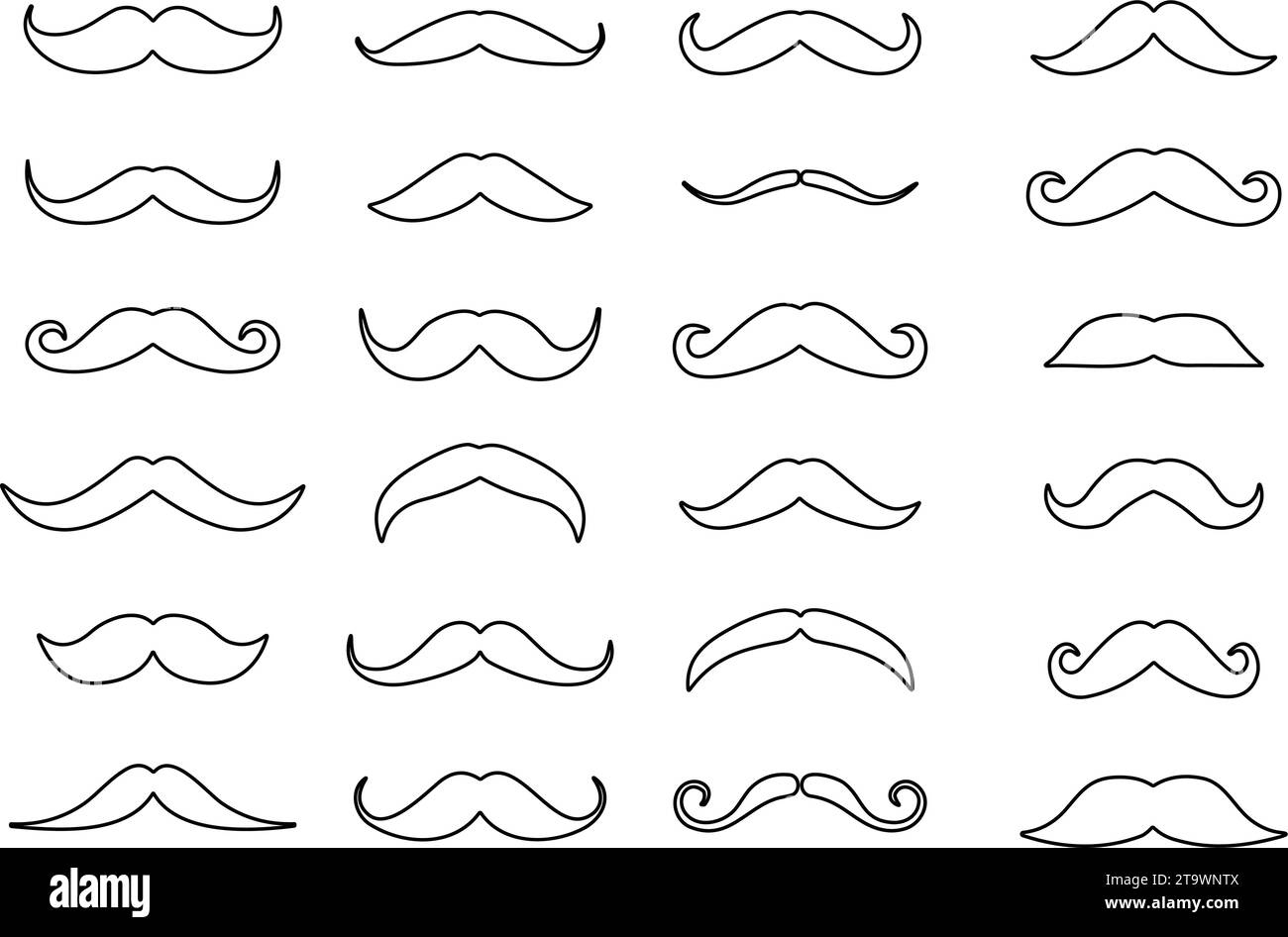 Different mustache set. Hipster mustache collection. Mustaches. Black ...