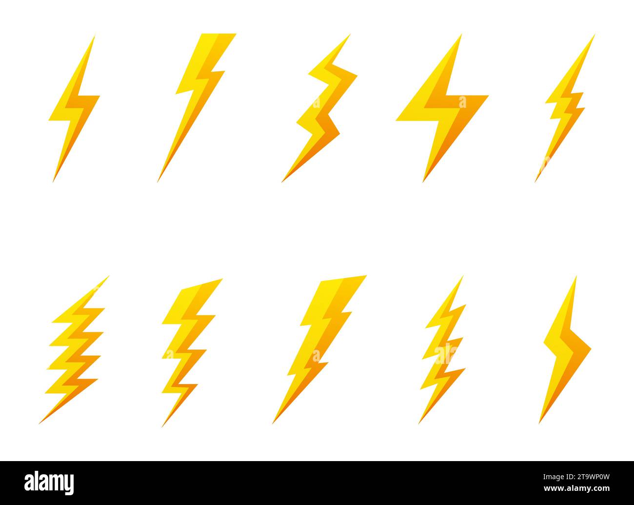 Lightning bolt icons collection set isolated on white background ... Lightning bolt icons collection set isolated on white background ...