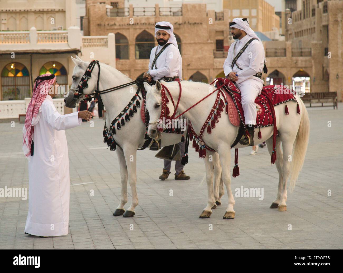 Qatar, Doha, Souk Waqif, horse riders, horses, people Stock Photo - Alamy