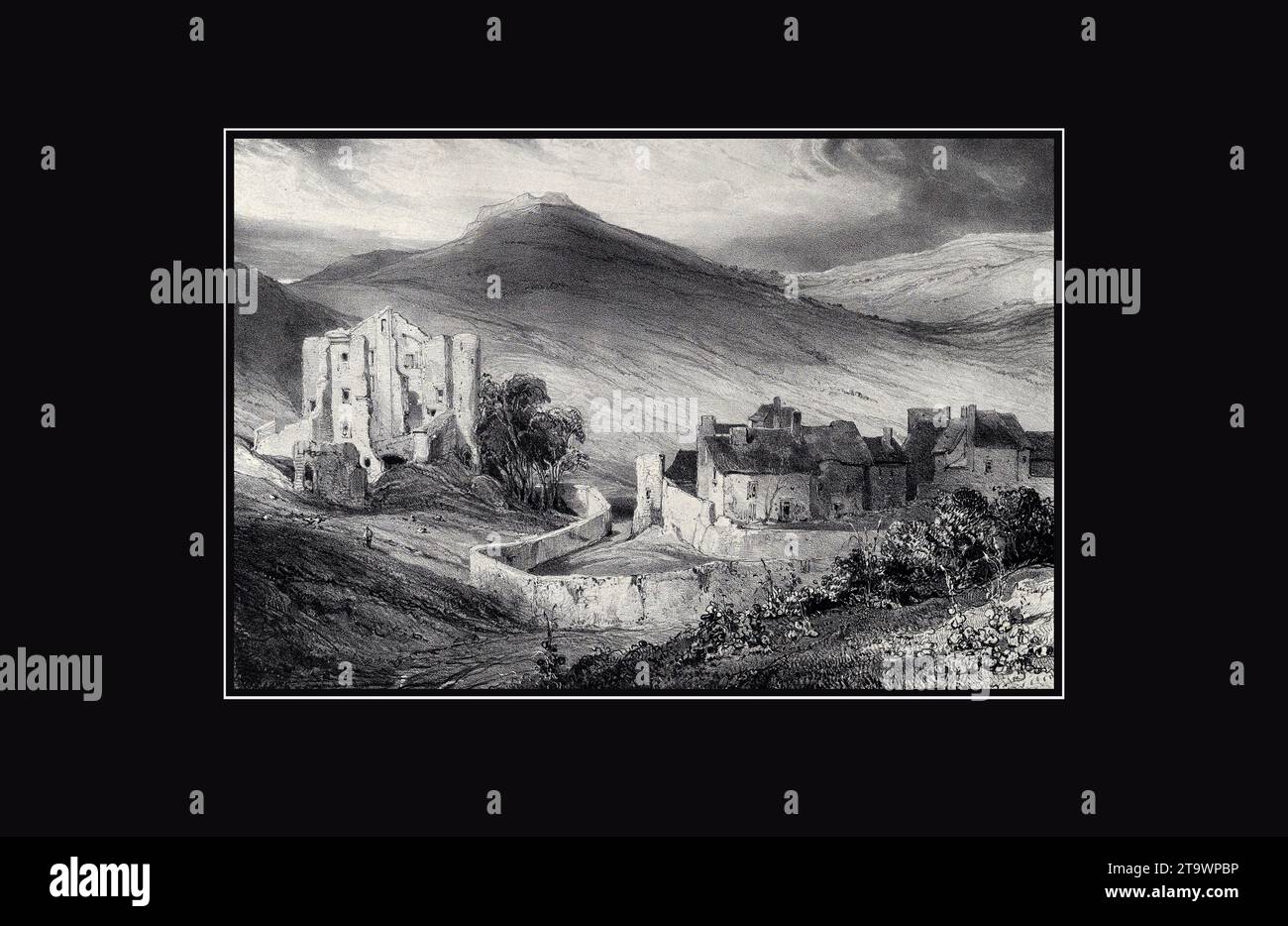 General View of Castle Ruins and of The Village of Saint-Necataire ...