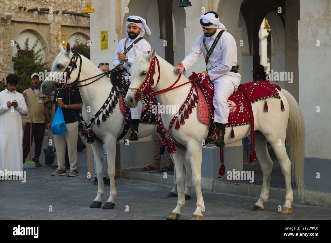 Qatar, Doha, Souk Waqif, horse riders, horses, people Stock Photo - Alamy