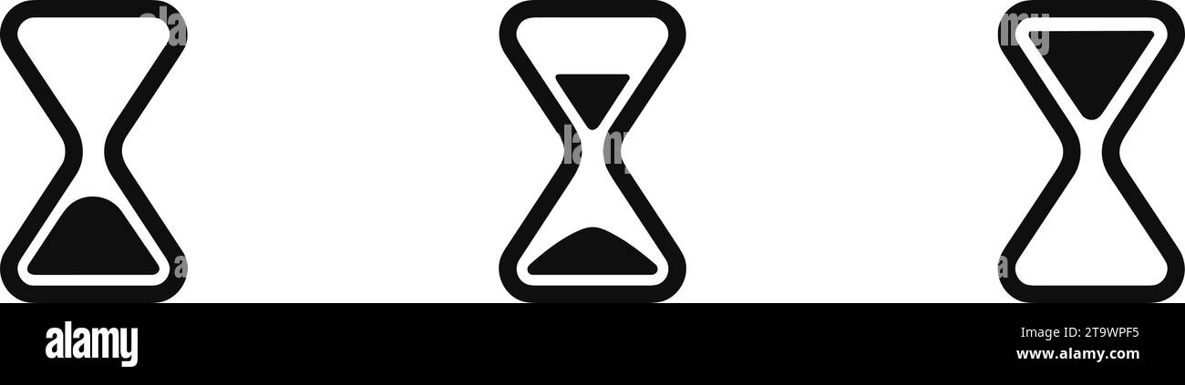 Vintage hourglass or sand glass set timer or clock flat icon for apps ...