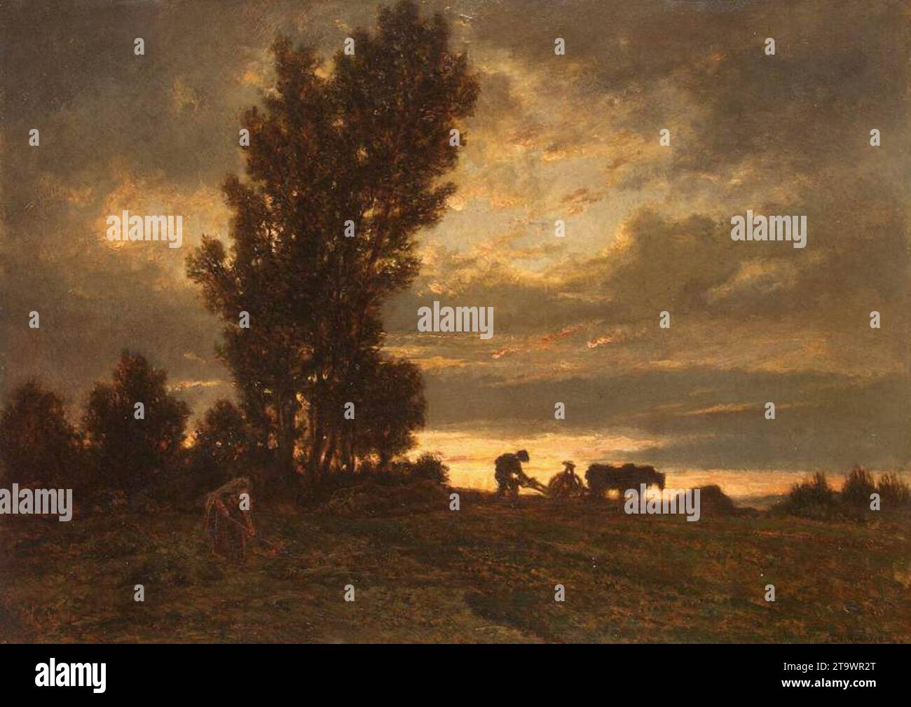Landscape with a Plowman 1860-62 by Theodore Rousseau Stock Photo - Alamy