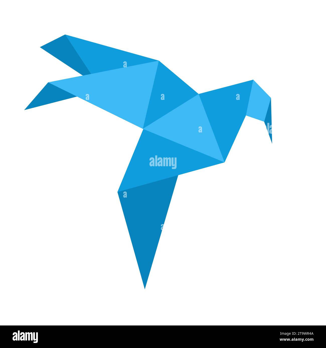 Origami paper bird in a flat style isolated on white. Art of paper ...