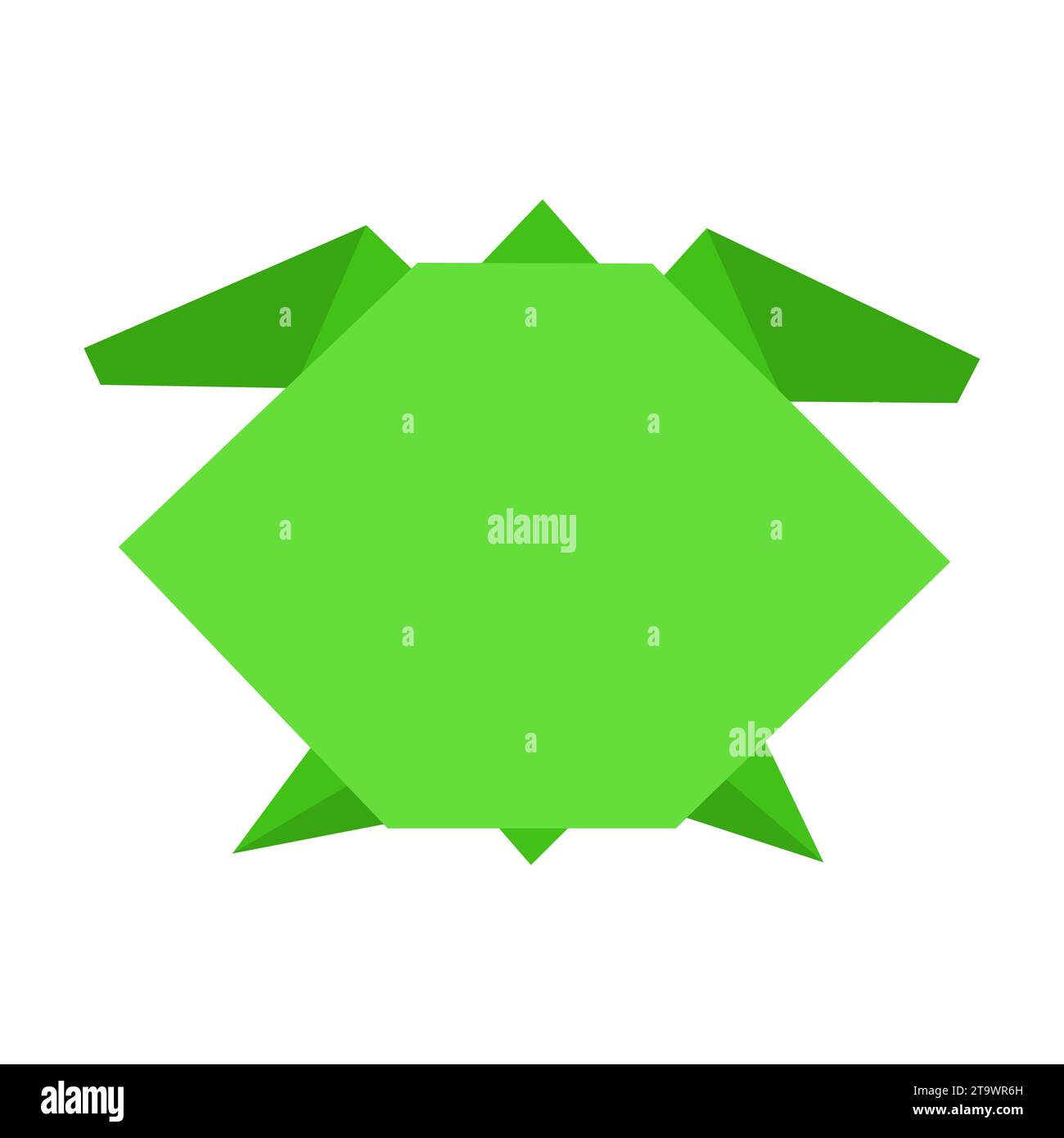 Origami paper Turtle in a flat style isolated on white. Art of paper ...