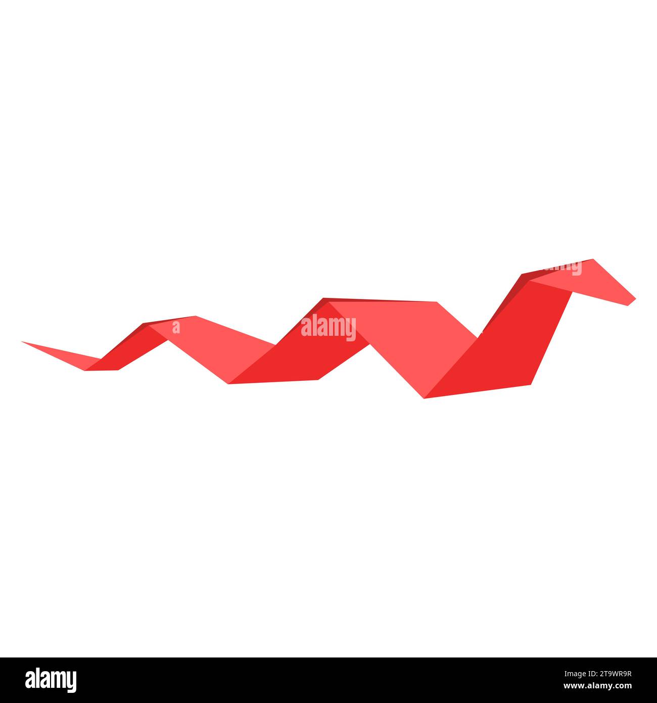 Origami paper snake in a flat style isolated on white. Art of paper ...